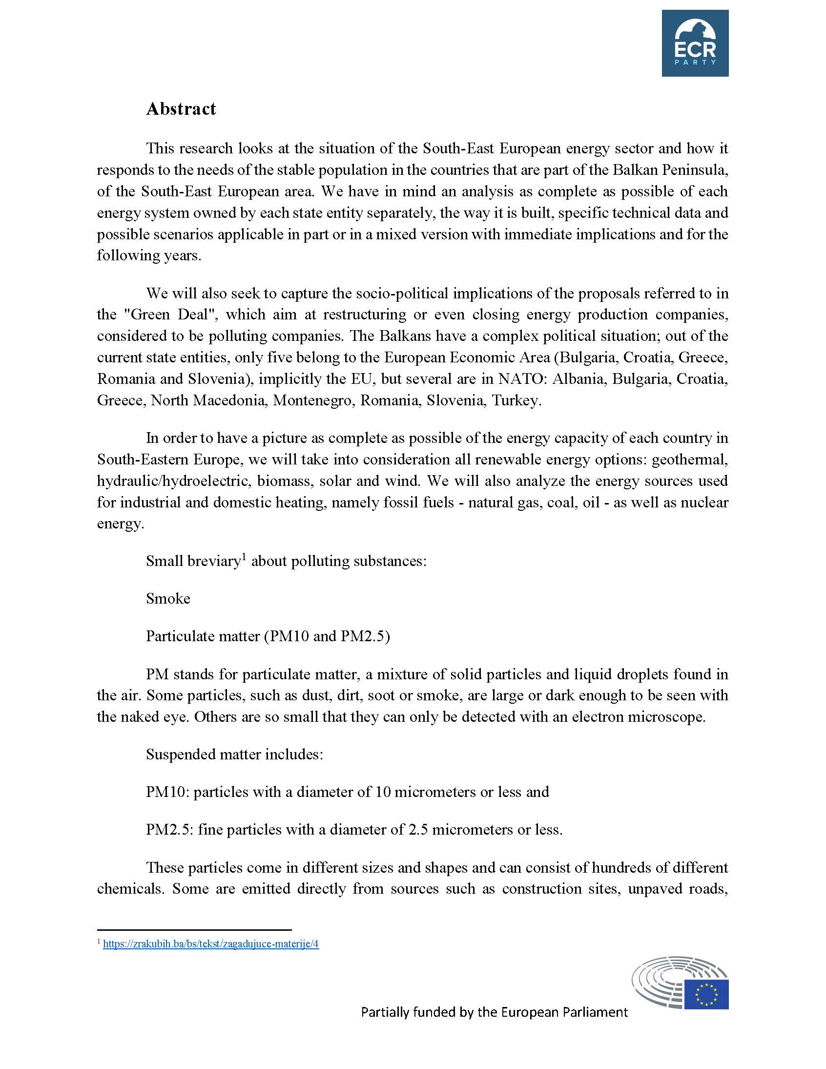 The Future of the Energy Baseload in the Balkans - ECR Party